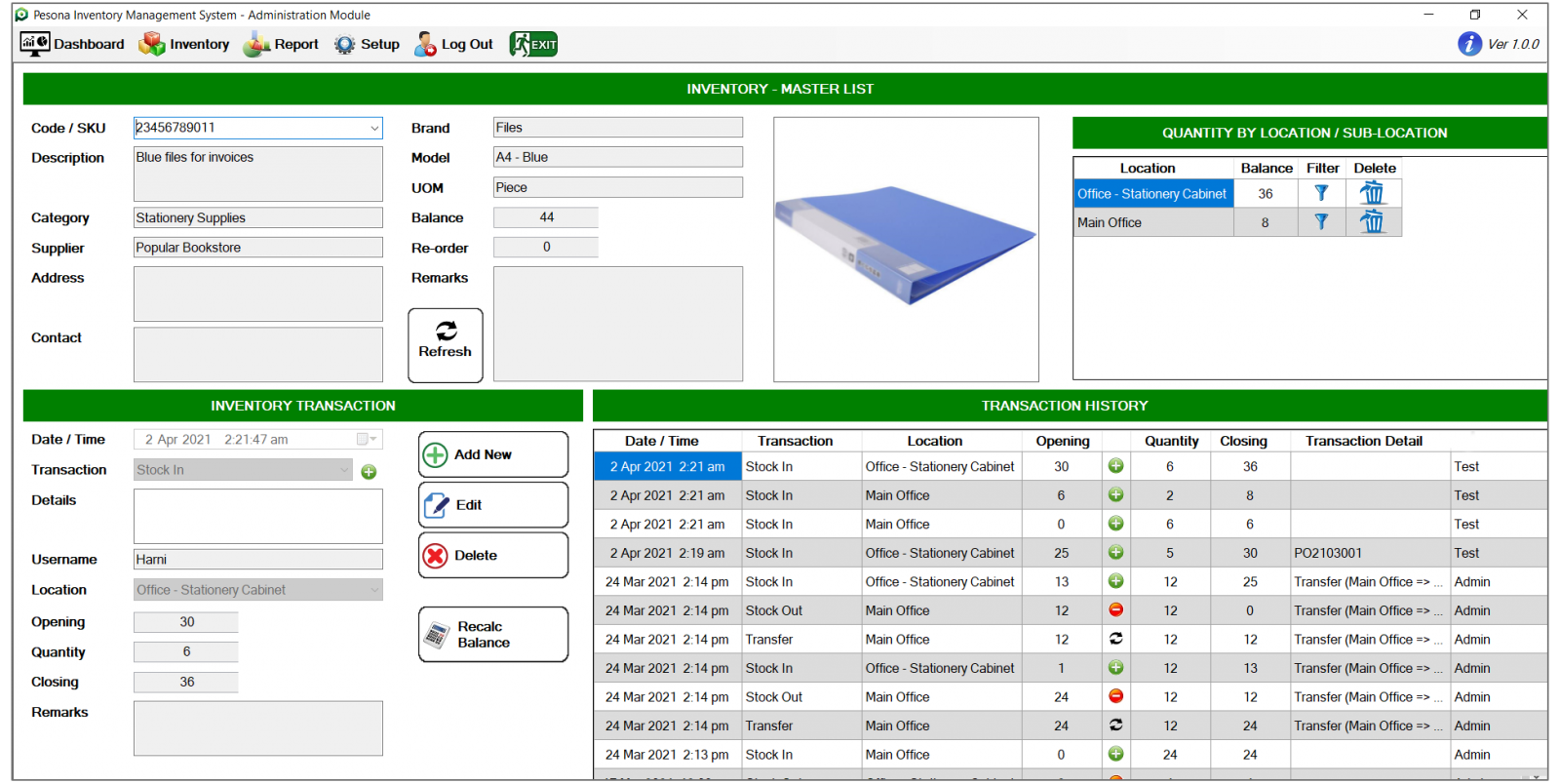PESONA Inventory Management System | ID Card Printer | Barcode Scanner ...